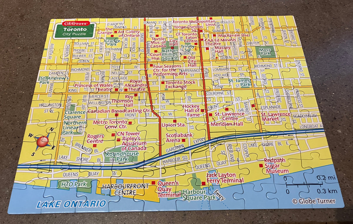 Toronto City Map Mini Jigsaw Puzzle – Spacing Store: Toronto's City ...